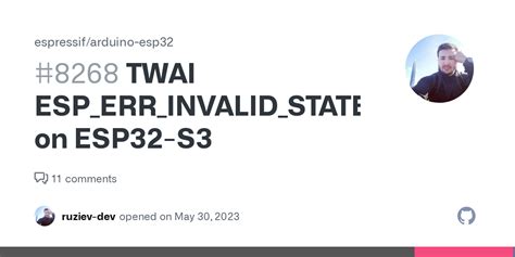 Twai Esperrinvalidstate On Esp32 S3 · Issue 8268 · Espressif