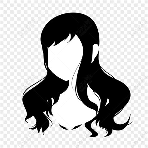 숙녀 헤어 일러스트 스타일 블랙 숄 긴 머리만화패션 Png 일러스트 무료 다운로드 Lovepik