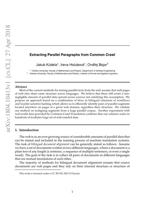 Extracting Parallel Paragraphs From Common Crawl Deepai
