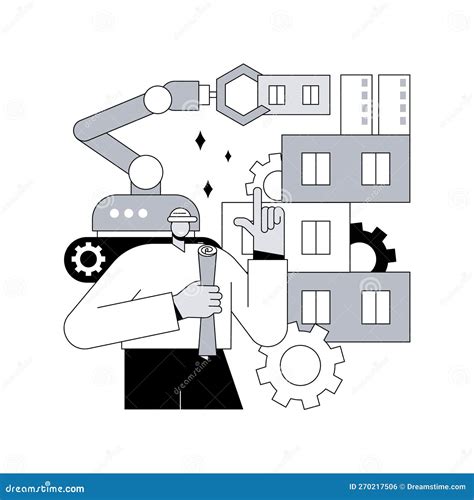 Robotics Construction Abstract Concept Vector Illustration Stock