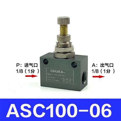 Pneumatic Unidirectional Throttle Valve Asc 08 06 10 15 Flow Control Valve Regulating Valve
