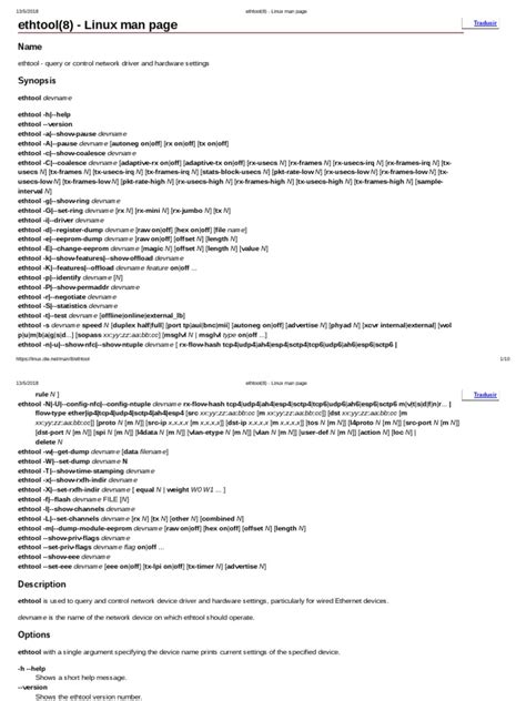 Network Device Configuration And Management An Overview Of The Linux Ethtool Command Pdf