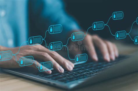 Blockchain Technology Ledger Data Algorithm Linked Together In A Chain