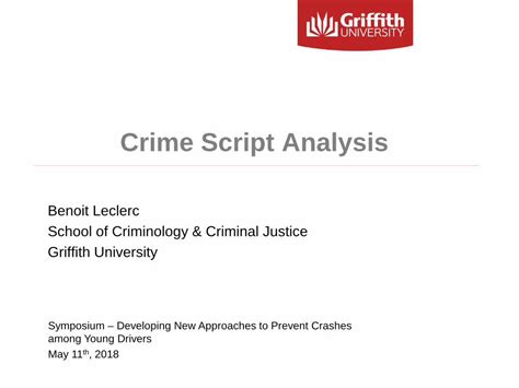 Pdf Crime Script Analysis Griffith University Dokumen Tips