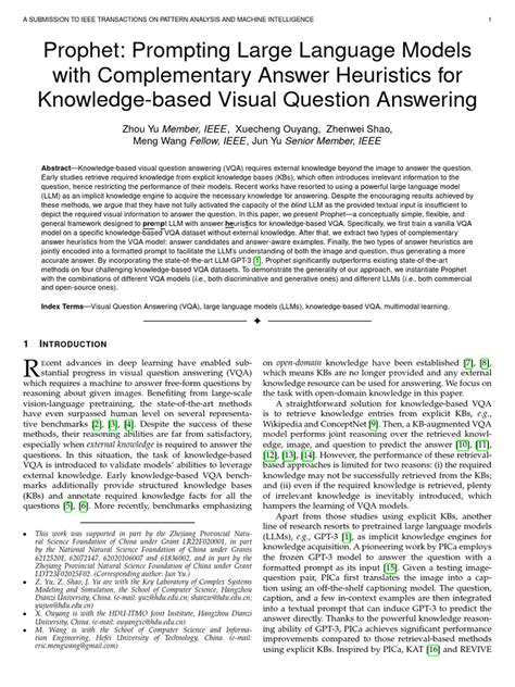 Prophet Prompting Llm With Complementary Answer Heuristics 4 Knowledge Based Vqa Pdf