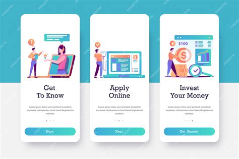 Premium Vector Mobile Business App Onboarding Page