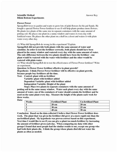 50 Spongebob Scientific Method Worksheet Chessmuseum Template Library