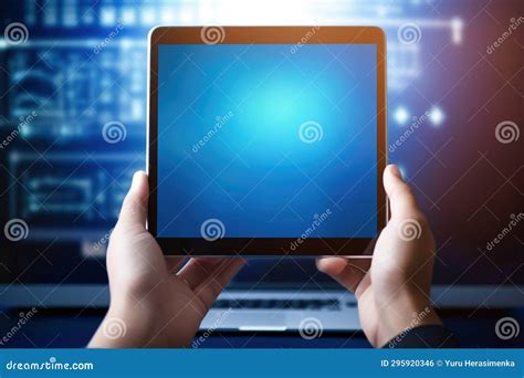 Photo Of A Person Working On A Laptop With A Clock Displayed On The Screen Stock Illustration