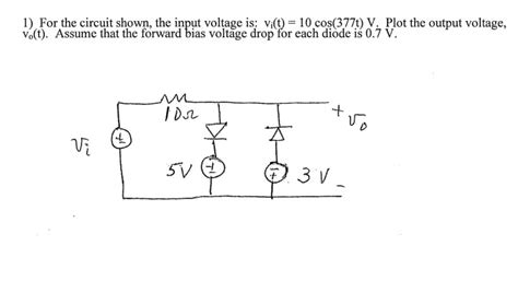 solved 1 for the circuit shown the input voltage is vi t
