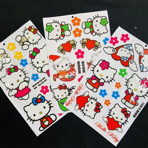 สติ๊กเกอร์ติดรถยนต์ Hello Kitty สุดน่ารัก Shopee Thailand