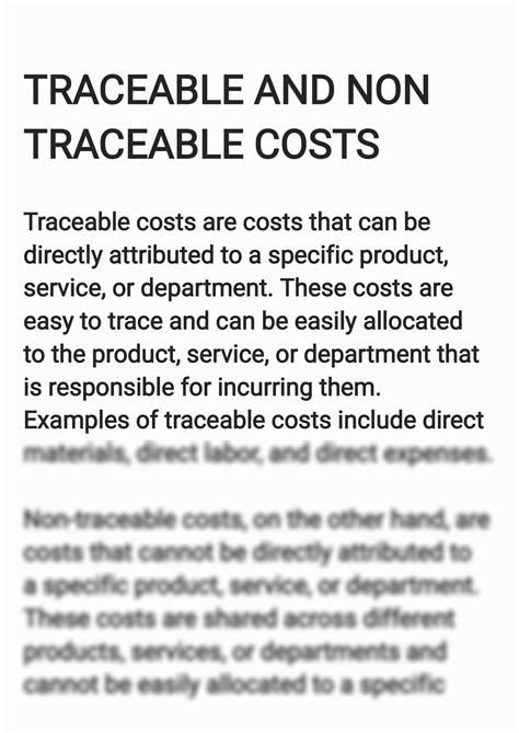Solution Traceable And Non Traceable Costs Studypool