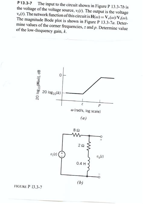 SOLVED P13 3 7 The Input To The Circuit Shown In Figure P 13 3 7b Is