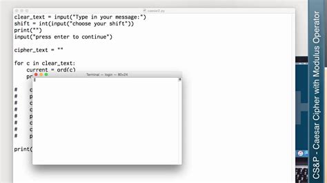 Learn Cs Caesar Cipher Using Modulus Operator Youtube