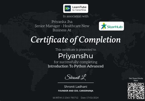 Learntube Careerninja Python Pythoninternship Pythoncertification Priyanshu