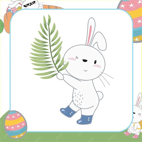 어린이를 위한 귀여운 부활절 토끼 플래시 카드 프린트 할 준비가되었다 인쇄 가능한 게임 카드 교육용 카드 프리미엄 벡터