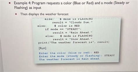 Solved Example 4 Program Requests A Color Blue Or Red And
