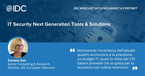 Novanext On Linkedin It Security Next Generation Tools And Solutions Il Webinar Idc Con