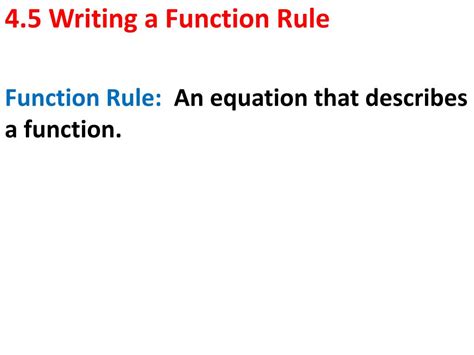 Ppt 45 Writing A Function Rule Powerpoint Presentation Free Download Id2685904