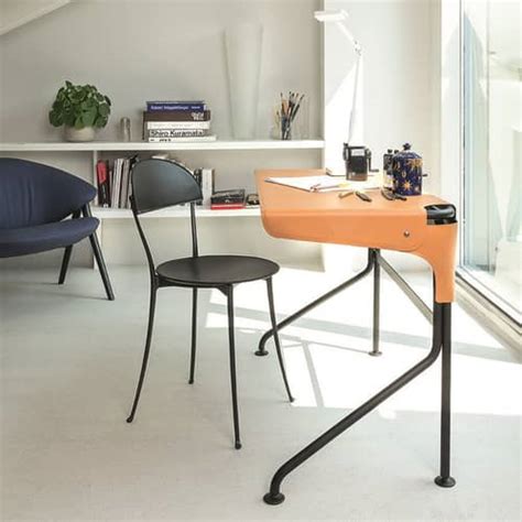 Chaise Tonietta Zanotta Enzo Mari 1985 Noir Cuir Made In Design