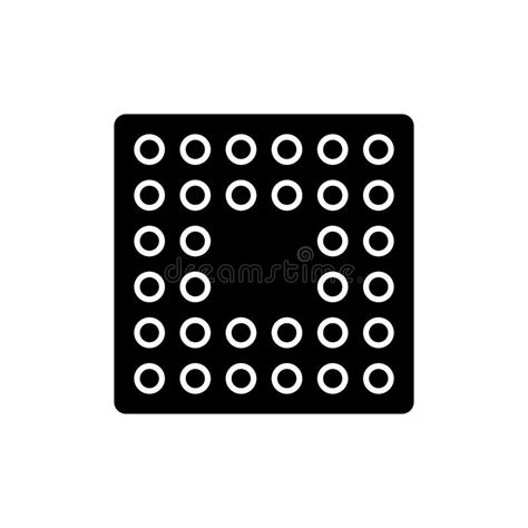 Cpu Socket Black Glyph Icon Stock Vector Illustration Of Engineering