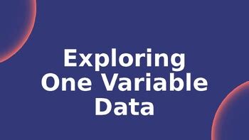 One Variable Stats Project By Jason Caryl TPT