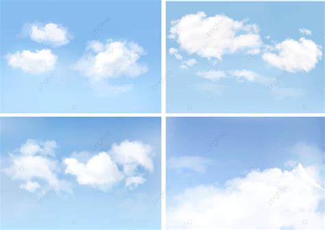 Blue Sky With Clouds Vector Backgrounds Pattern Season Blue Vector