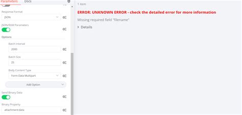 Nodeoperationerror No Binary Data Property Filename Does Not Exists On Item Questions
