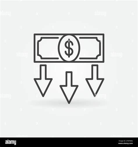 Dollar Banknote With Arrows Vector Devaluation Concept Linear Icon Or Symbol Stock Vector Image