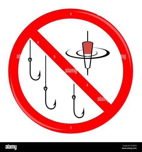 No Fishing Prohibited Sign Isolated Stock Vector Image Art Alamy