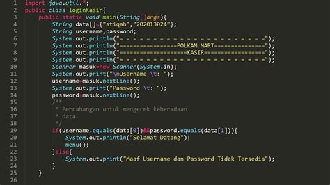 Program Kasir Menggunakan Percabangan Dalam Bahasa Java