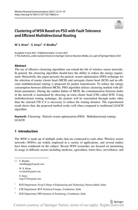 Clustering Of Wsn Based On Pso With Fault Tolerance And Efficient