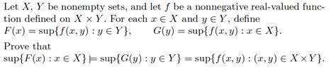 solved let x y be nonempty sets and let f be a nonnegative