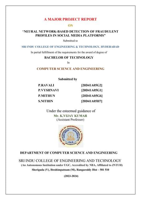 Neural Network Based Detection Of Fraudulent Profiles In Social Media Platformspdf