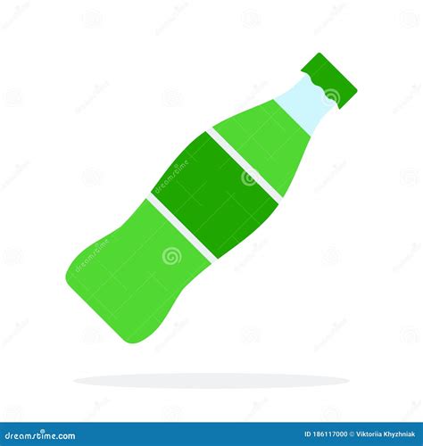 Sweet Green Beverage In A Plastic Bottle Vector Flat Isolated Stock