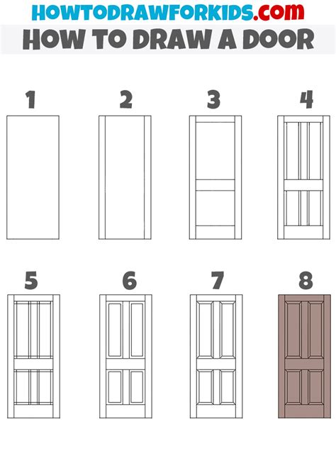 Wooden Door Drawing Easy