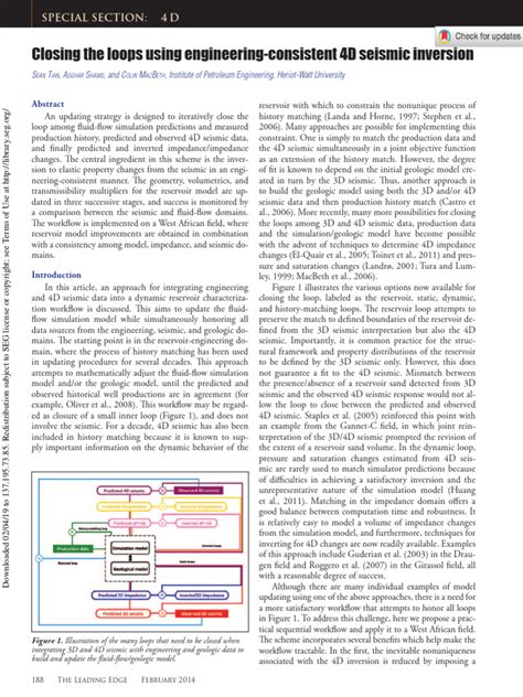 Closing The Loops Using Engineering Consistent 4d Seismic Inversion