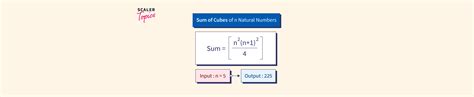 Program For Sum Of Cubes Of N Natural Numbers Scaler Topics