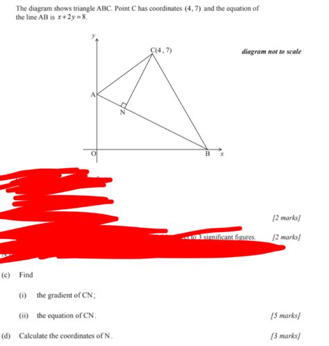 Solved The Diagram Shows Triangle Abc Point C Has Coordinates 47