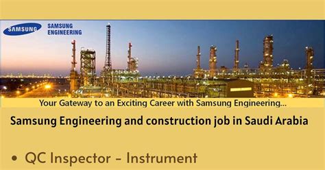 Samsung Engineering And Construction Job In Saudi Arabia