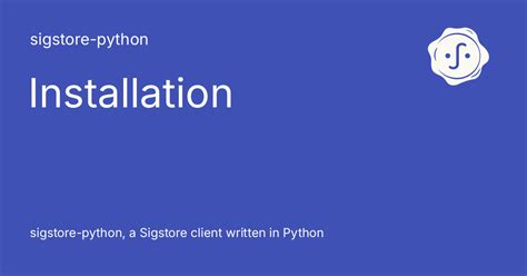 installation sigstore python