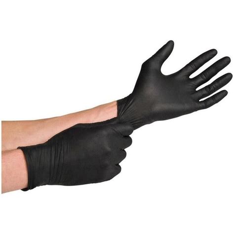 Black Nitrile Gloves Powder Free Medium 100 Pack Dexter Black