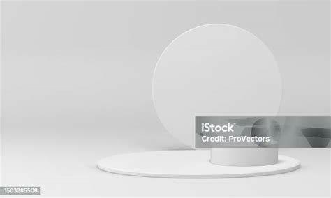 흰색 3d 연단 실린더 건설 레벨 무대 벽 쇼룸 장식 최소 디자인 벡터 0명에 대한 스톡 벡터 아트 및 기타 이미지 0명 3차원 형태 Fashion Show Istock