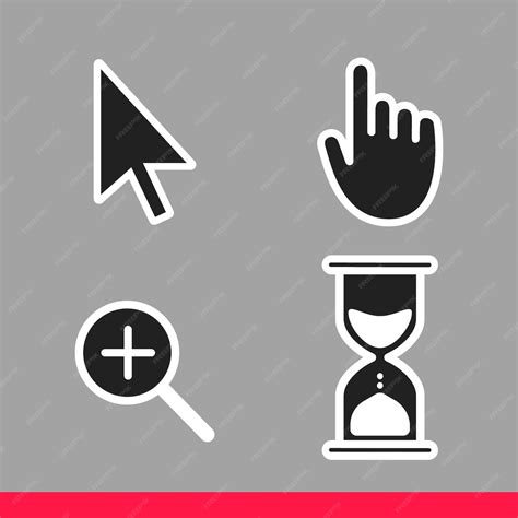 Premium Vector Pointer Hand Arrow Hourglass Loading Clock Mouse