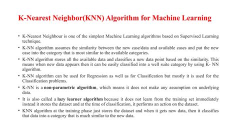 Knn And Steps To Define Knn And Various Propertiespptx