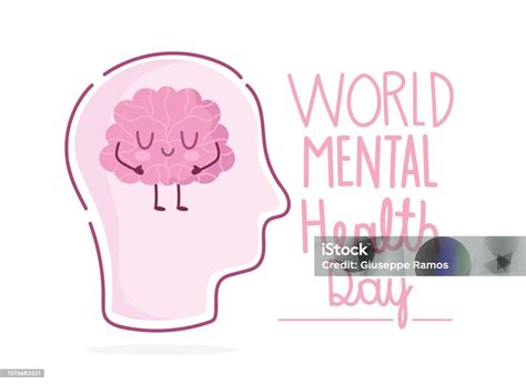 세계 정신 건강의 날 인간의 머리 만화 뇌와 손으로 그린 글자 10에 대한 스톡 벡터 아트 및 기타 이미지 10 10월