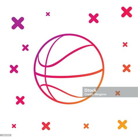흰색 배경에 격리 된 컬러 농구 공 아이콘입니다 스포츠 기호입니다 그라데이션 임의 동적 모양입니다 벡터 일러스트레이션 가능성에 대한 스톡 벡터 아트 및 기타 이미지 Istock