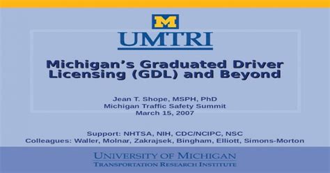 Ppt Michigans Graduated Driver Licensing Gdl And Beyond Dokumen Tips