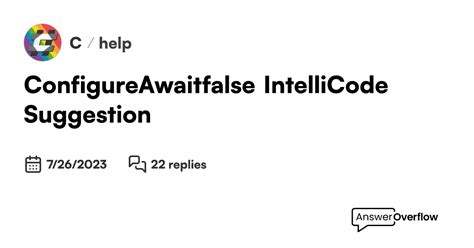 Configureawaitfalse Intellicode Suggestion C