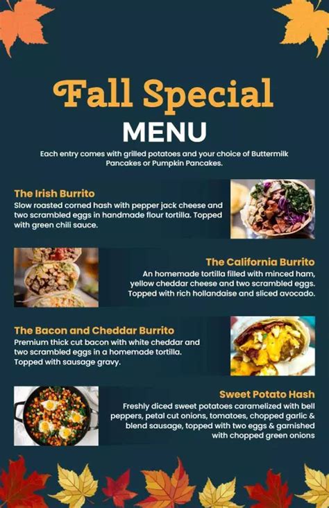 Fall Menu Templates Customize And Download Free