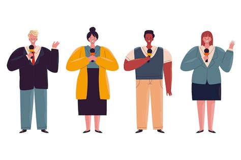 기자 일러스트 팩 무료 벡터